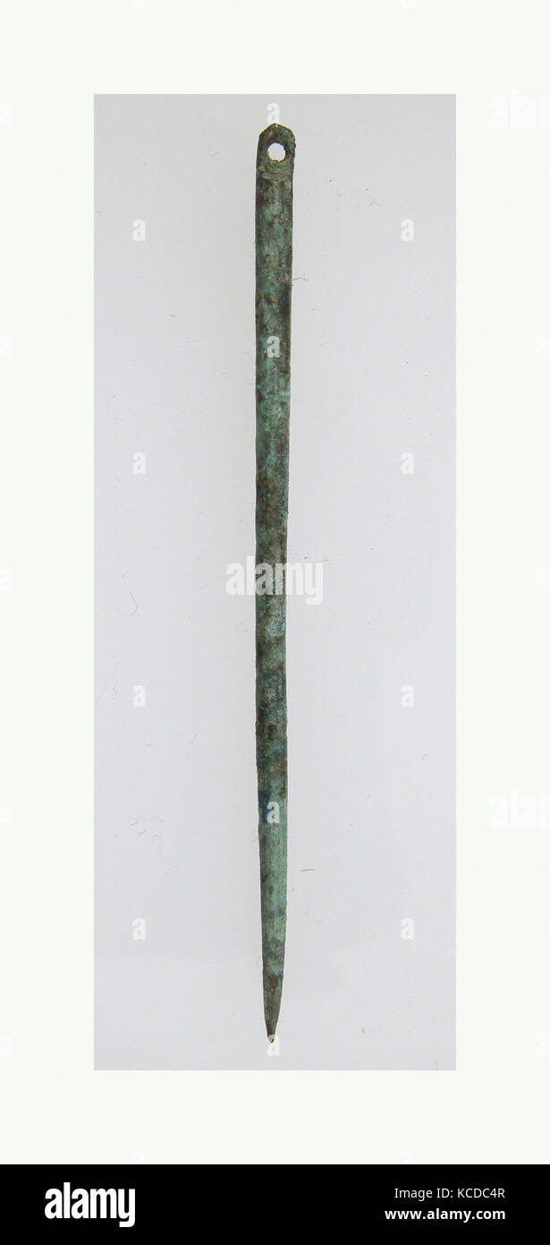 Plain Needle, 200–500, Roman, Copper alloy, Overall: 2 11/16 x 1/16 in ...