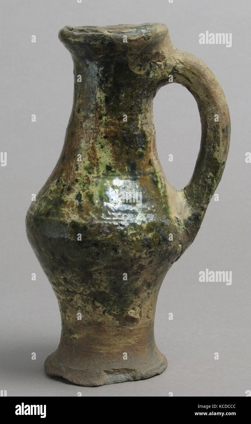 Jug, late 13th–early 14th century, British, Earthenware, glazed ...