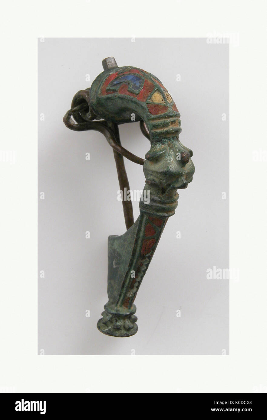 Bow Brooch, 2nd century, Roman, Champlevé enamel, bronze, Overall: 2 1/ ...