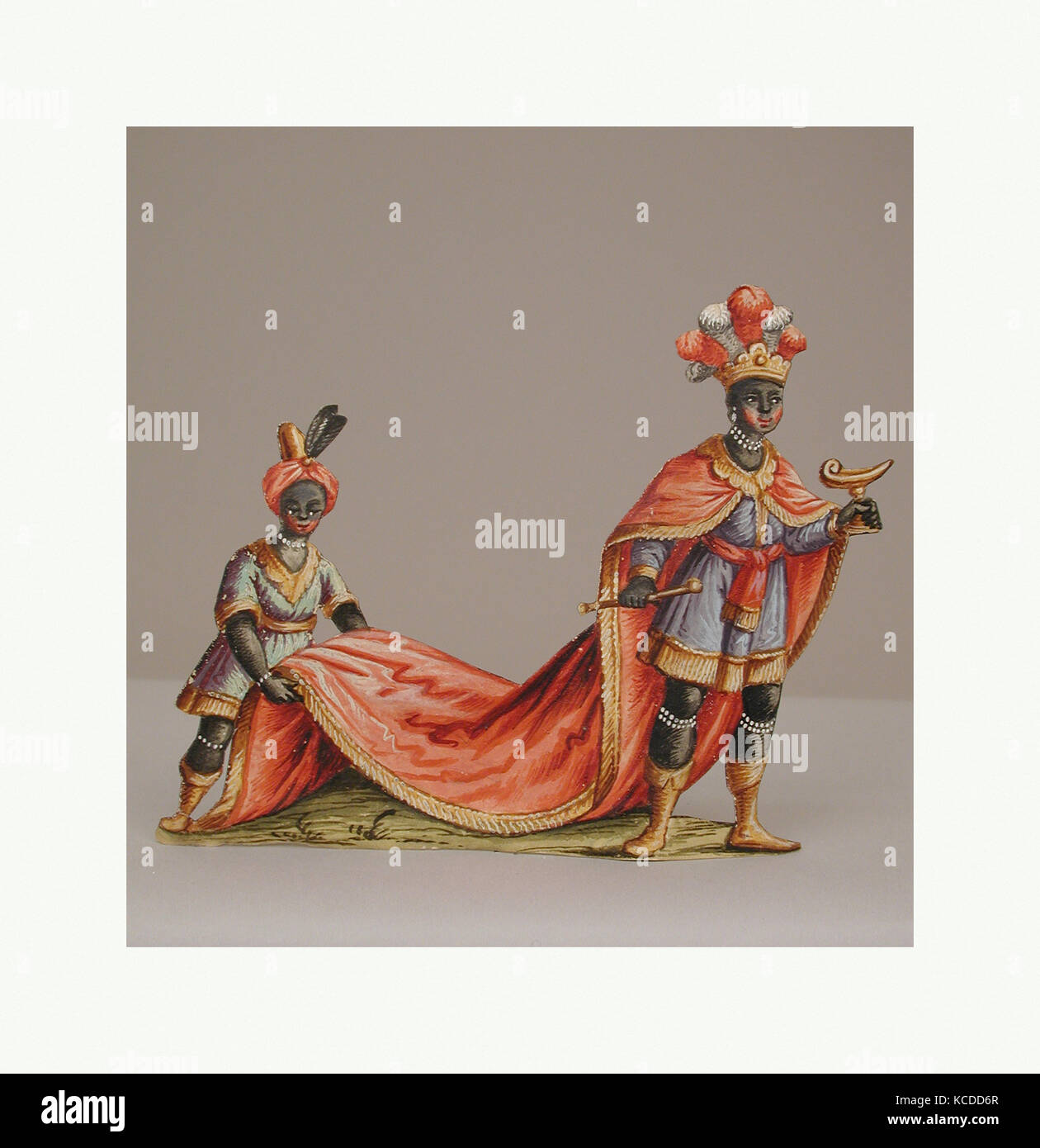 Black Magus with his Blackamoor Attendants, 18th century Stock Photo ...