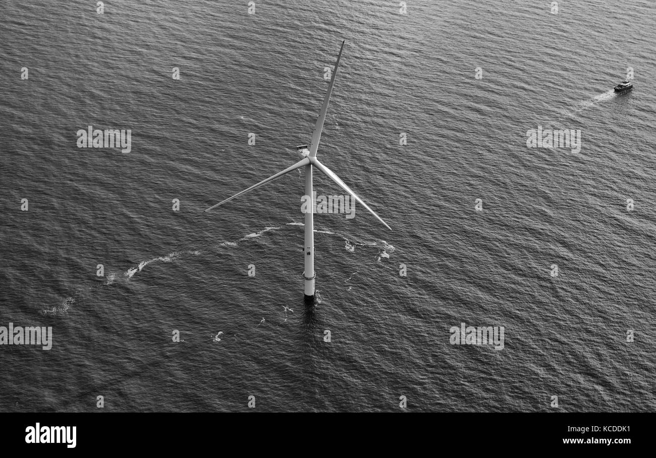 Offshore wind turbines farm Black and White Stock Photos & Images - Alamy