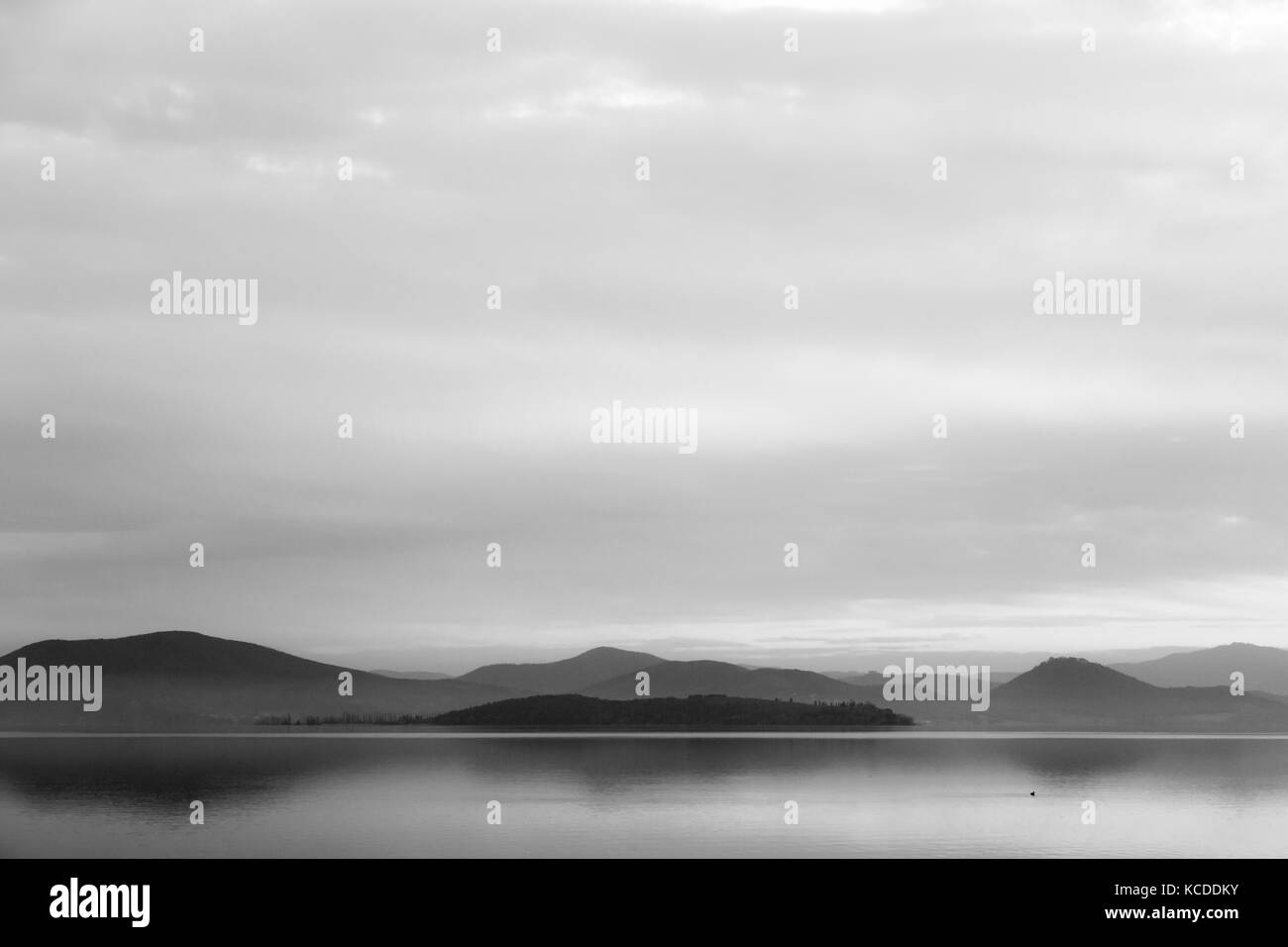 A lake at dusk, with beautiful,soft tones in the sky and water Stock ...