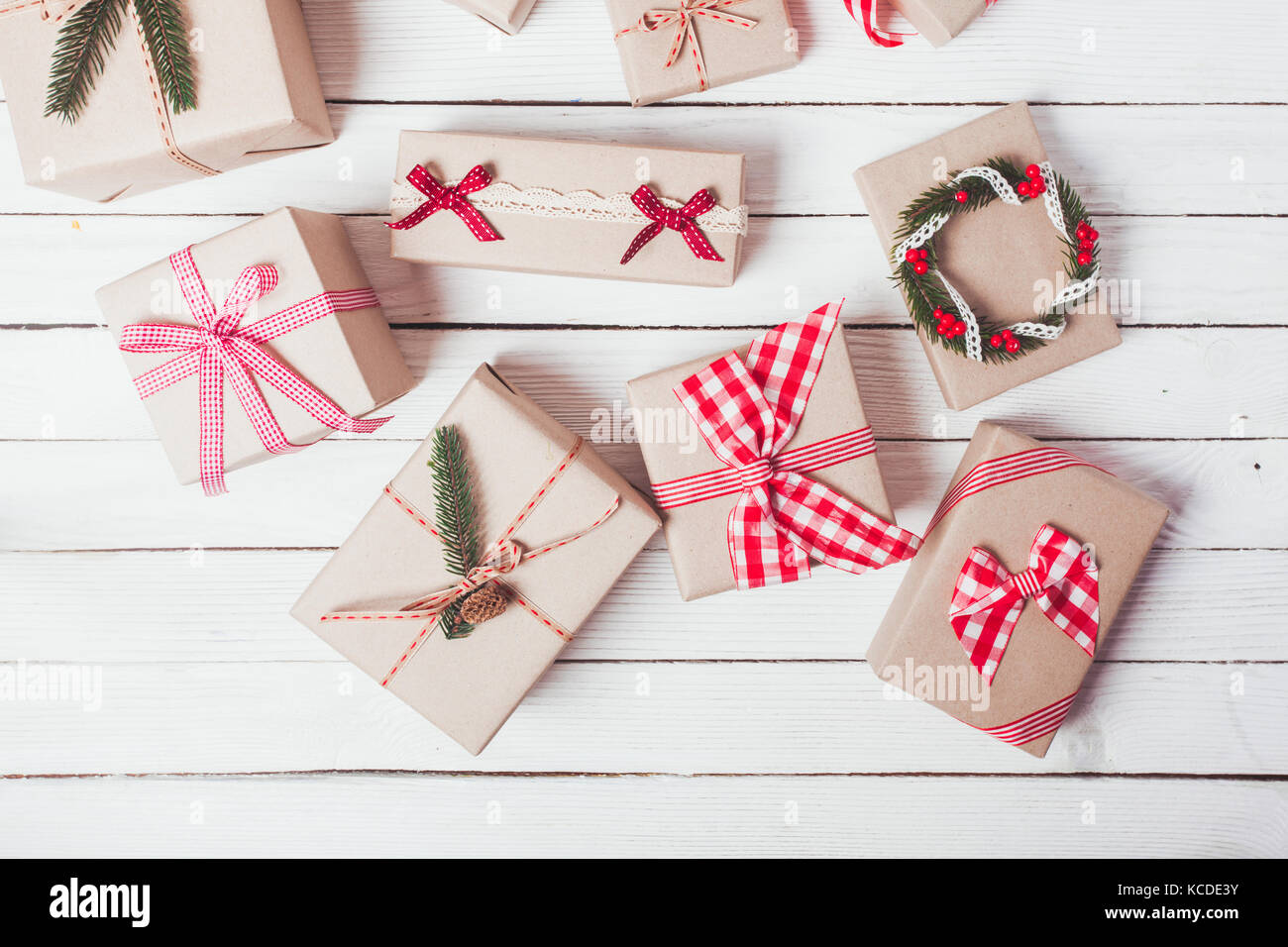 Christmas craft boxes Stock Photo - Alamy