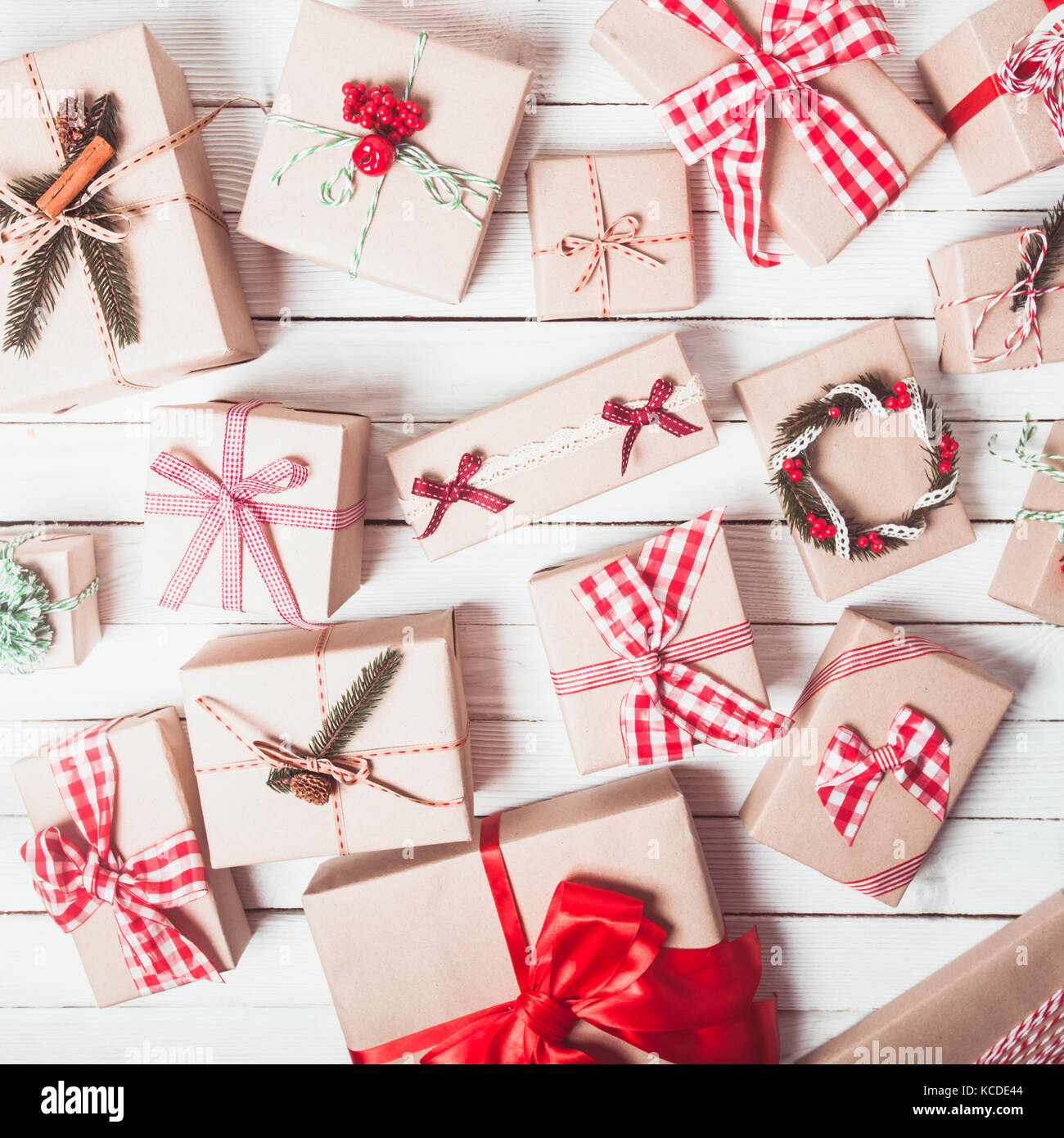 Christmas craft boxes Stock Photo - Alamy