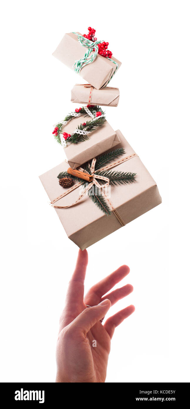 Christmas craft boxes Stock Photo - Alamy