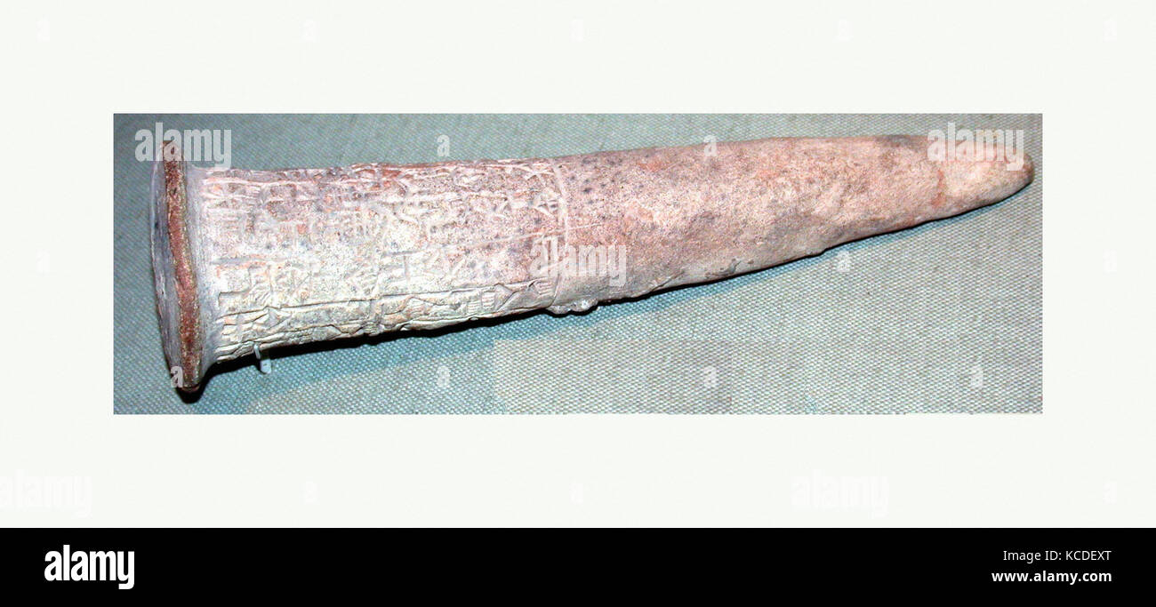 Foundation cone with cuneiform inscription of Enmetena of Lagash, ca ...