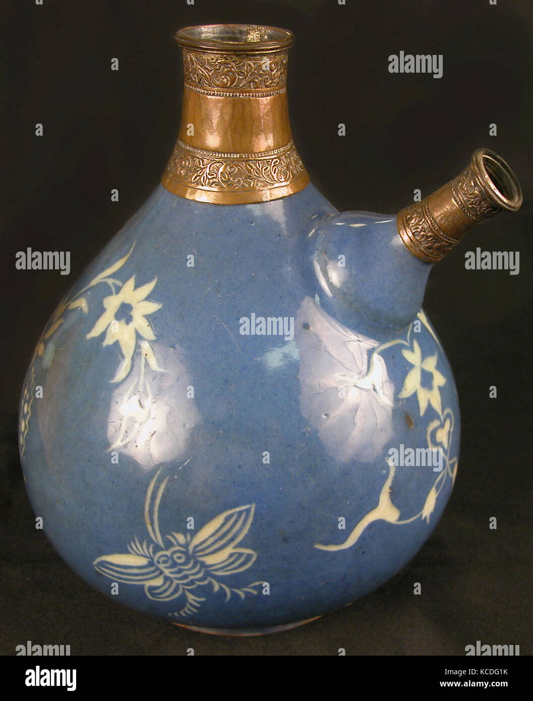 Water Pipe Base, 17th century, Made in Iran, Kirman, Stonepaste ...