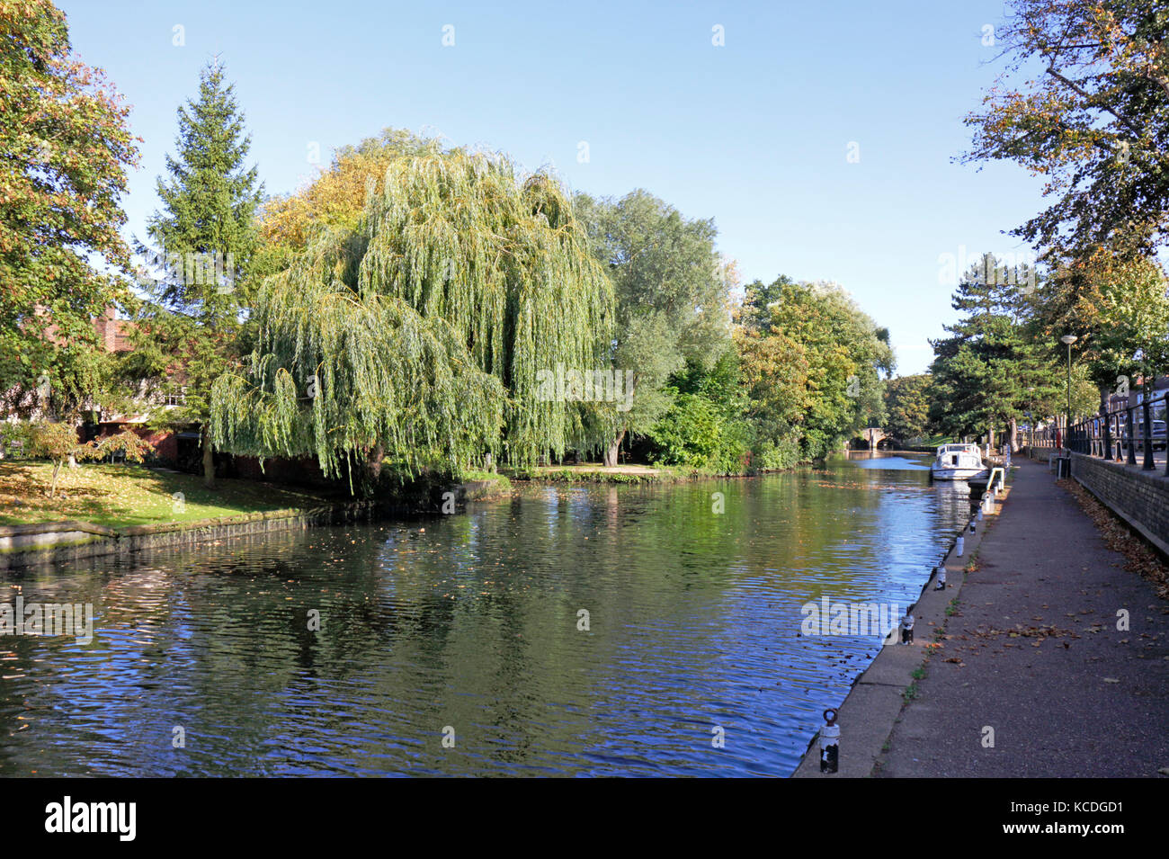 A view of the River Wensum from the Riverside Walk in Norwich, Norfolk ...