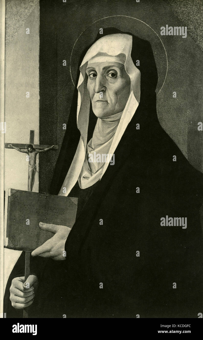 Portrait of St Chiara, painting by Alvise Vivarini Stock Photo - Alamy