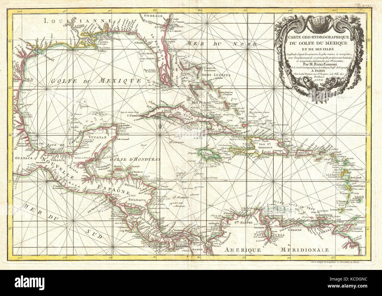 Map of caribbean and central america hi-res stock photography and ...