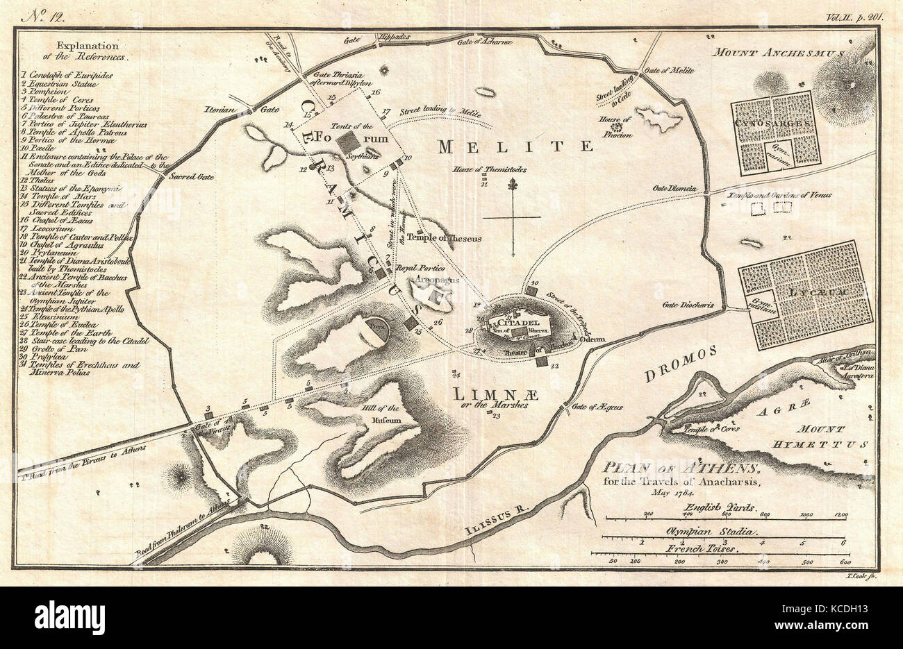 Historical map of ancient athens hi-res stock photography and images ...