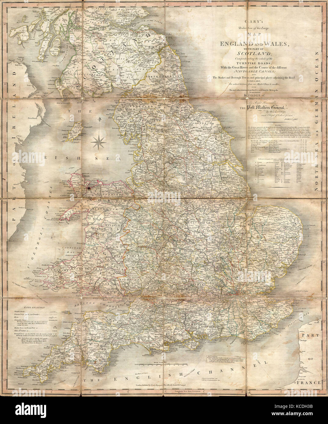 1796, Cary Folding Case Map of England and Wales, John Cary, 1754 ...