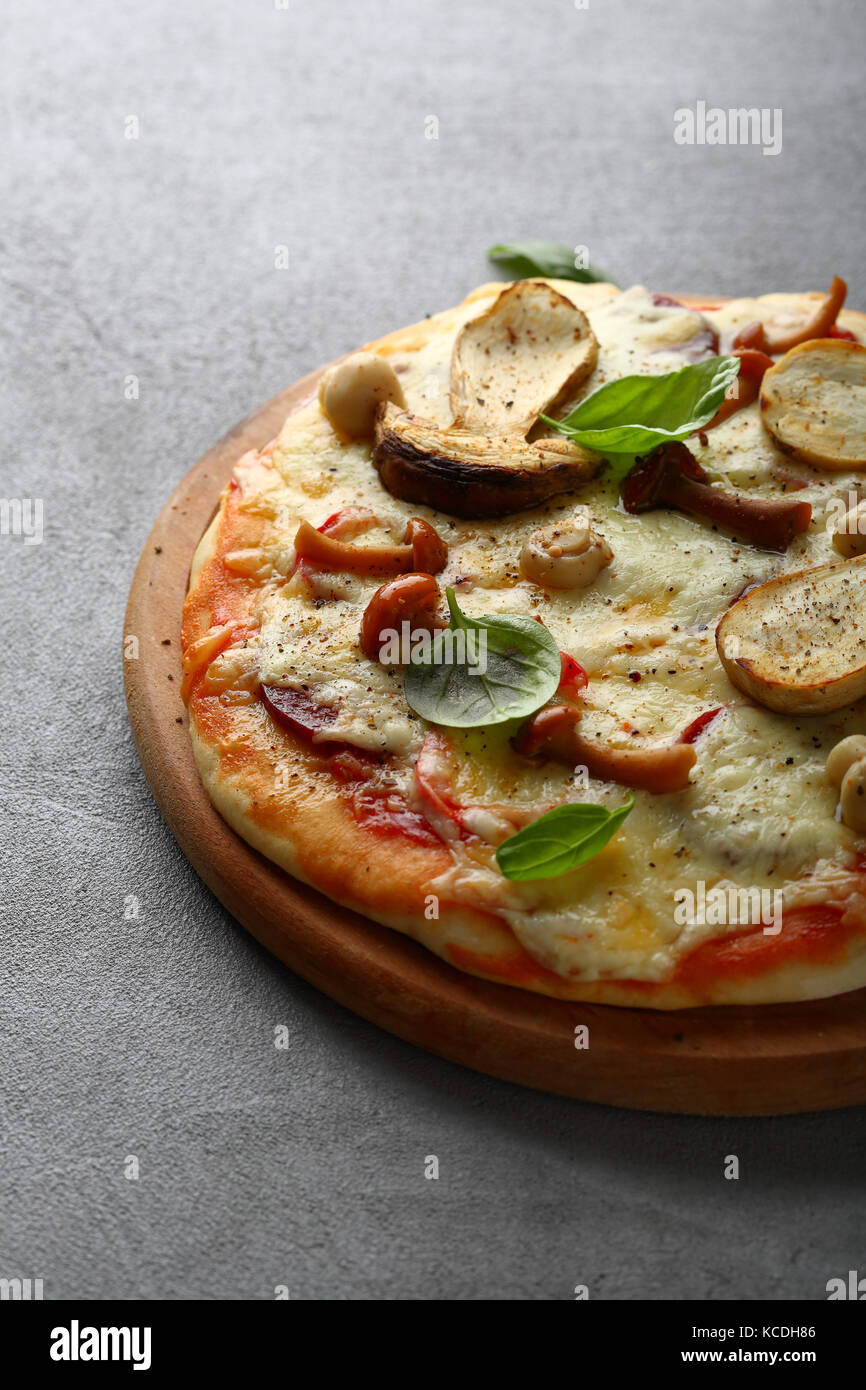 Fresh pizza, food closeup Stock Photo - Alamy