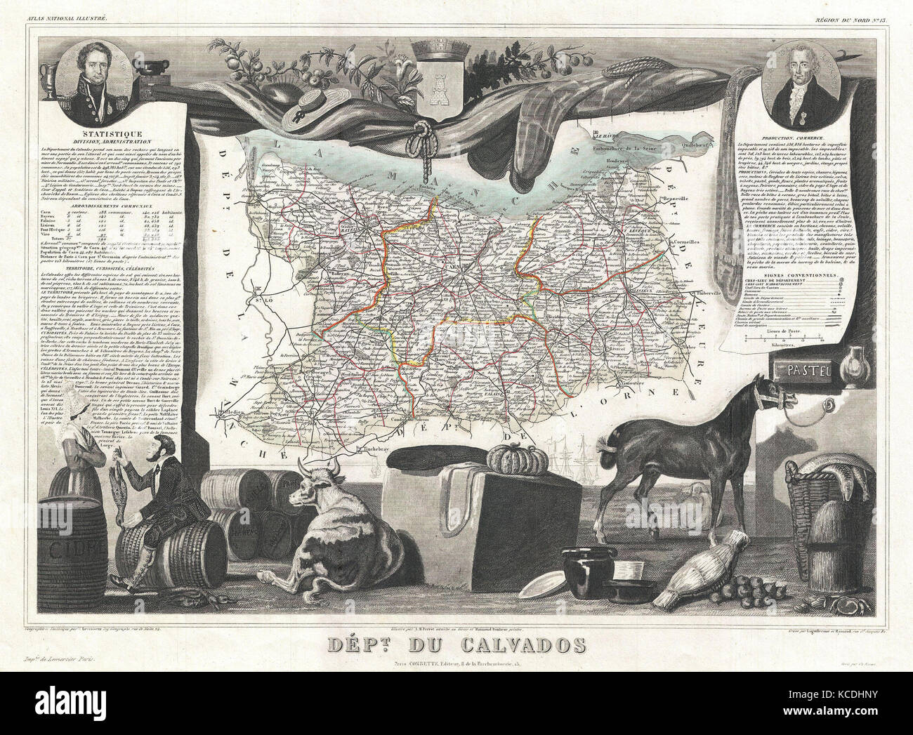 Calvados map hi-res stock photography and images - Alamy