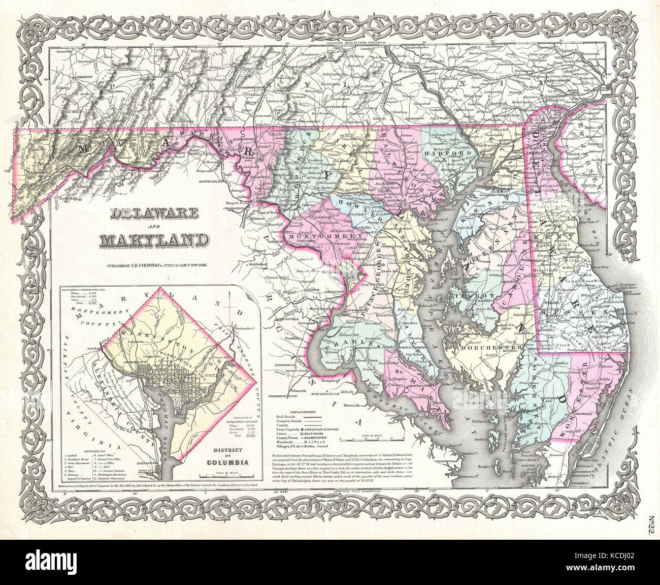 Mappa maryland vintage hi-res stock photography and images - Alamy