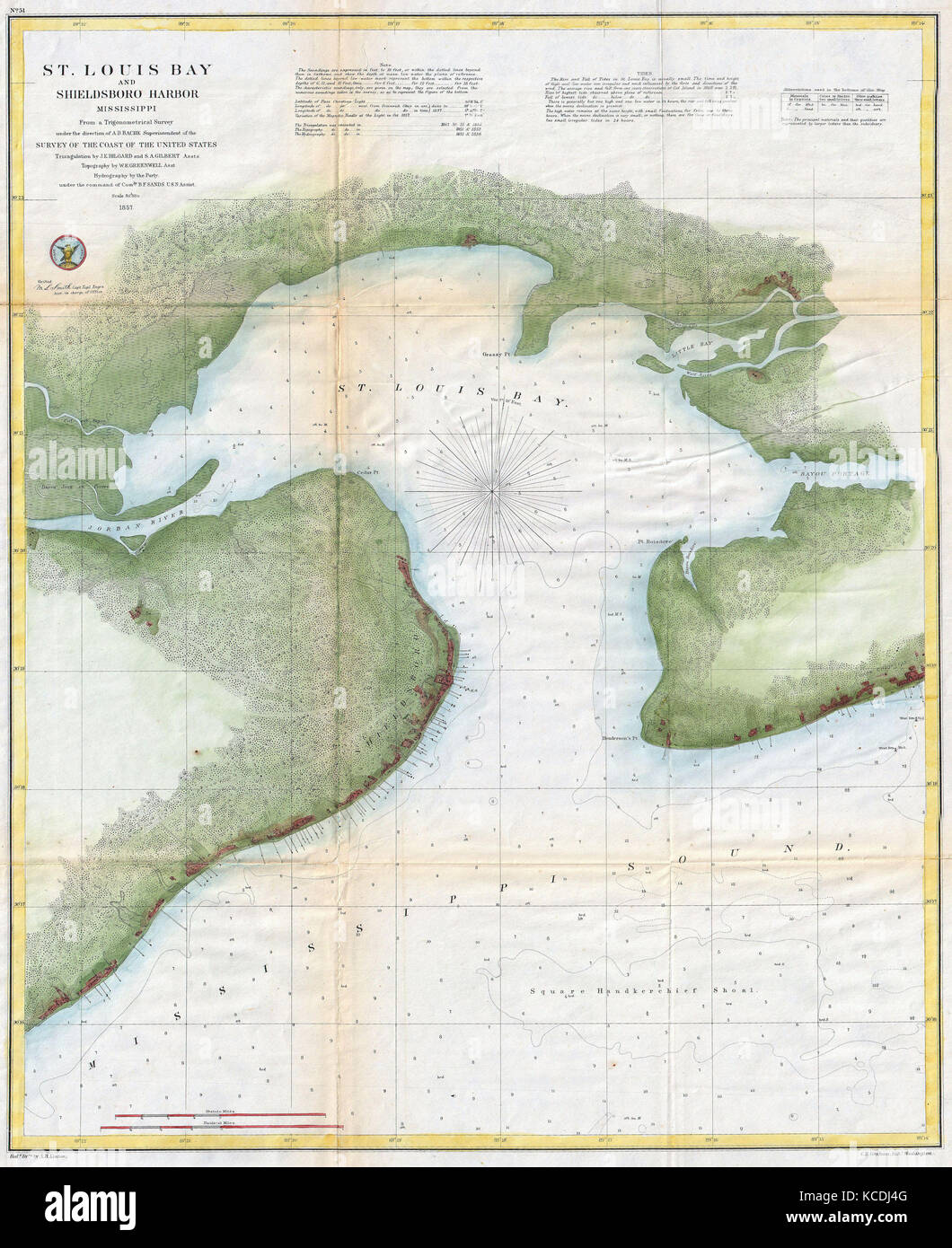 U s coast survey map of st louis bay hi-res stock photography and ...