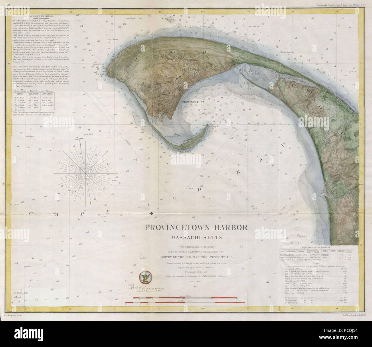 1857, U.S.C.S. Map of Provincetown Harbor, Cape Cod, Massachusetts ...