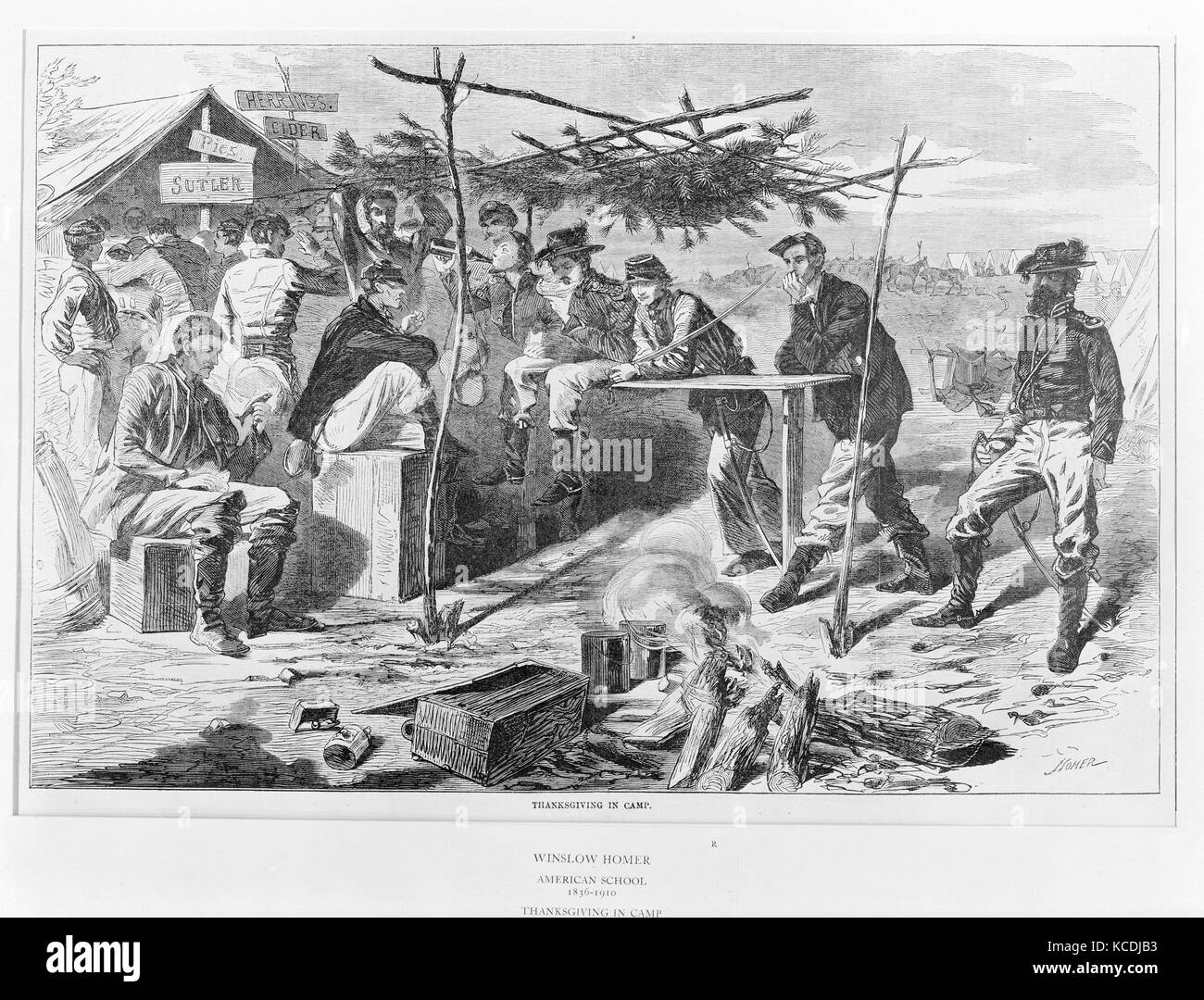 Thanksgiving in Camp (Harper's Weekly, Vol. VII), Winslow Homer ...