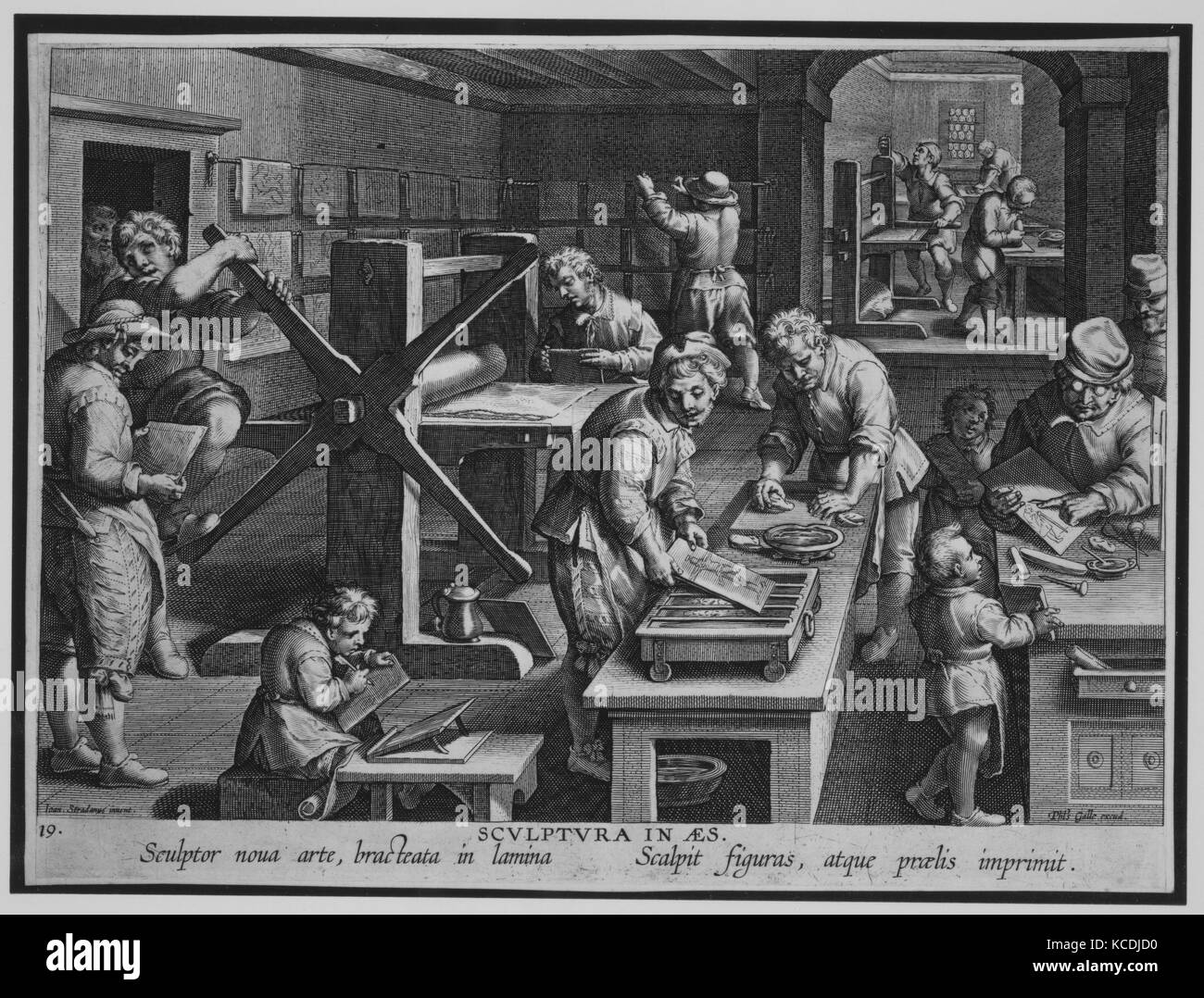 The Workshop of an Engraver Sculptura in Aes, plate 19 from Nova ...
