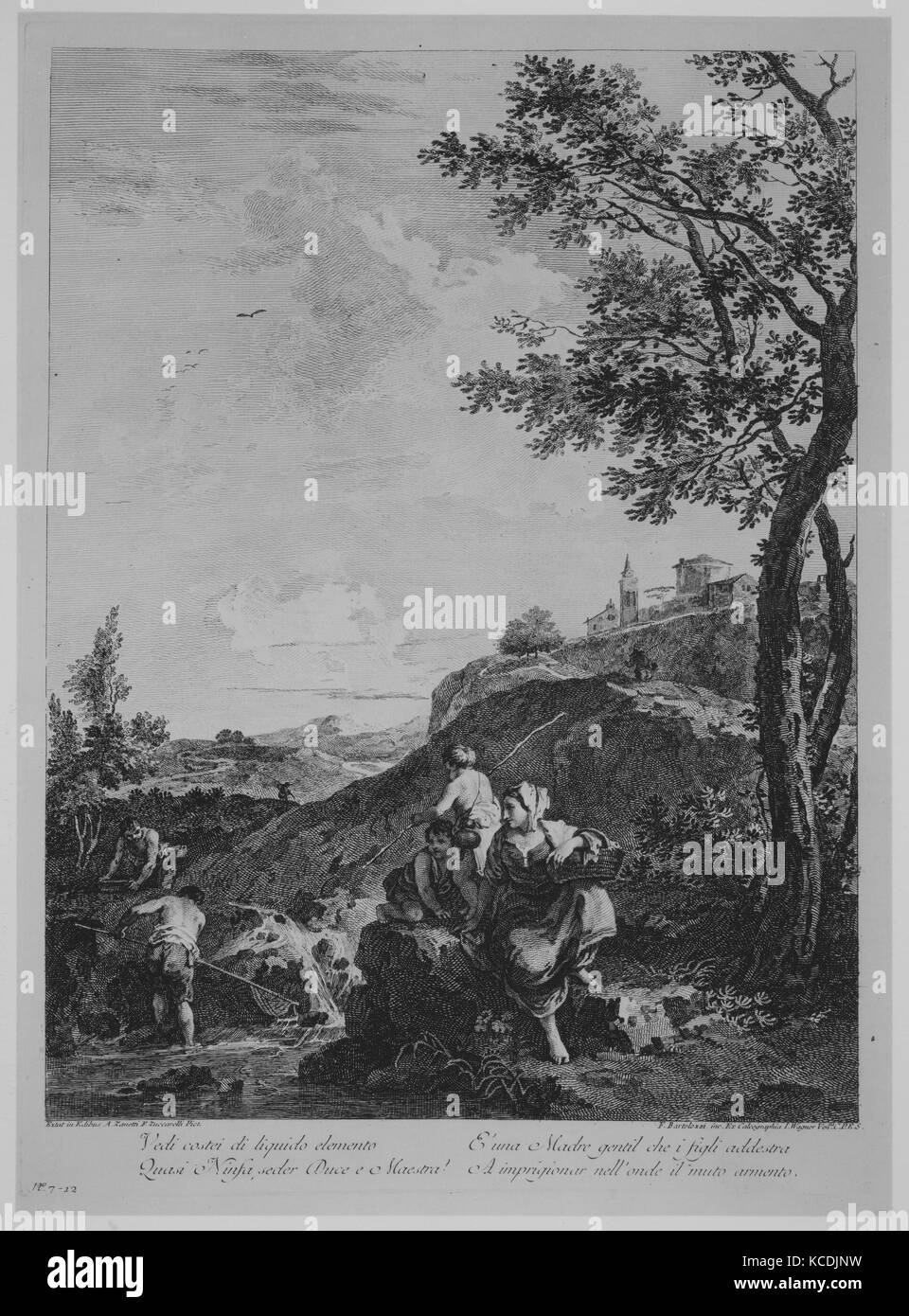 Landscape, "Vedi costei di liquido elemento...", Francesco Bartolozzi ...
