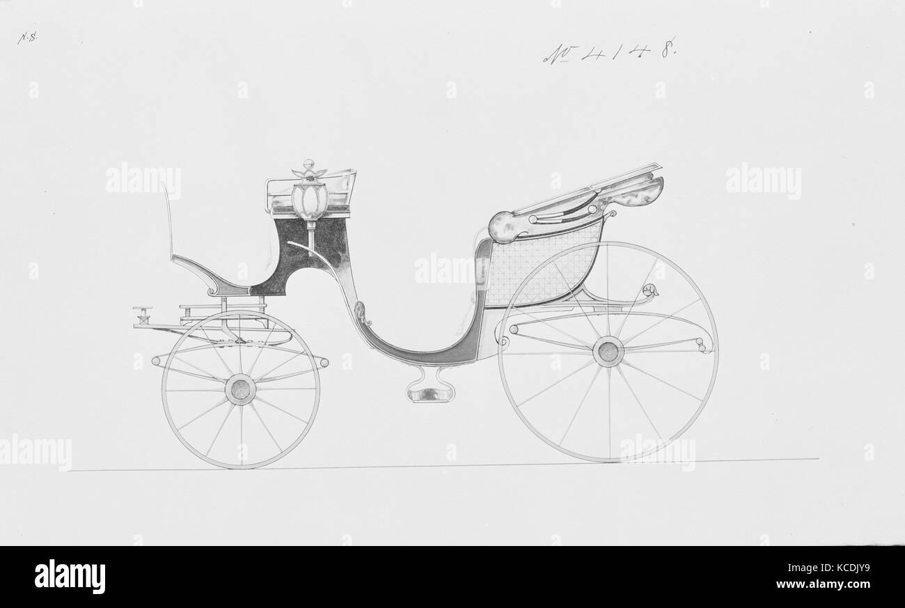 Design for Cabriolet or Victoria, no. 4148, Herman Stahmer, 1891 Stock ...