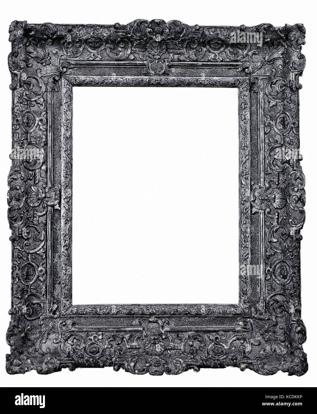 Ogee frame, ca. 1710–20, French, Oak. Carved, gilt; red-orange bole ...