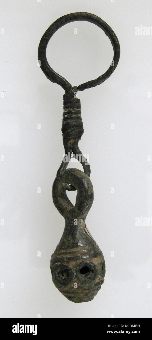 Pendant, 5th–8th century, Made in Gaul, Late Roman, Copper alloy, glass ...