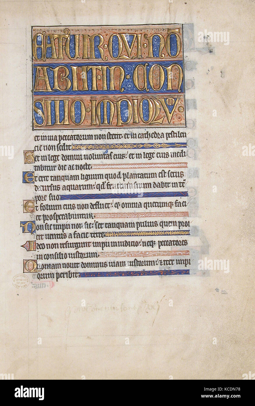 Manuscript Leaf from a Royal Psalter, 1250–70, Made in Court School ...