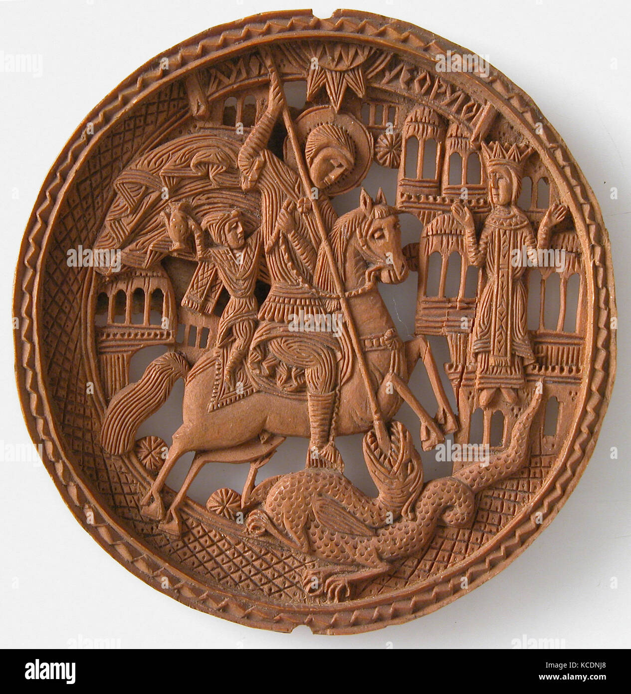 Medallion, St. George Slaying The Dragon, 17th century Stock Photo - Alamy