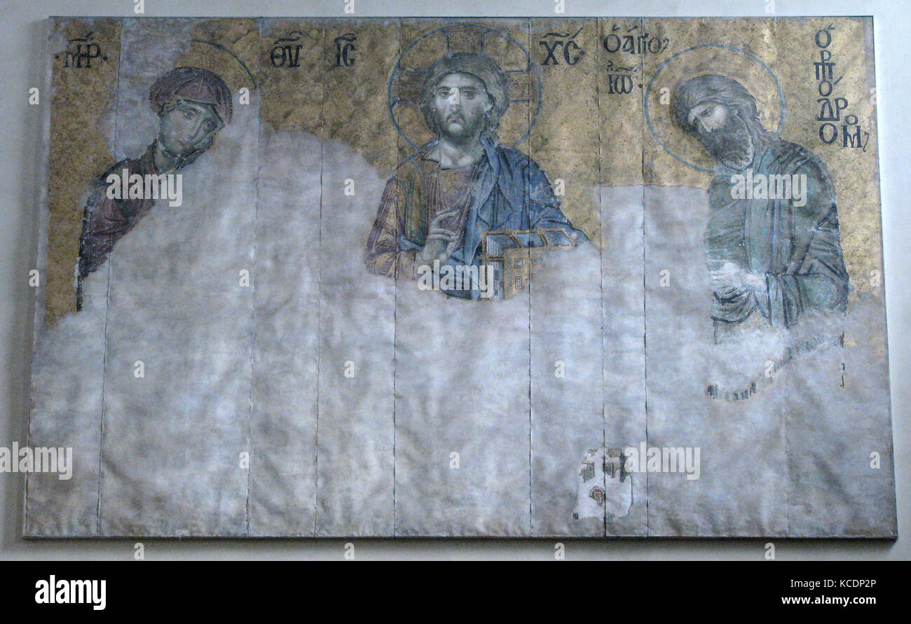 Painted Copy of Deesis Mosaic, early 20th century (original dated 13th ...