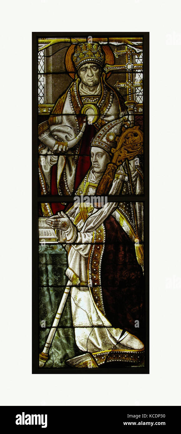 Stained Glass Panel with a Bishop and his Patron Saint, ca. 1505–08 ...