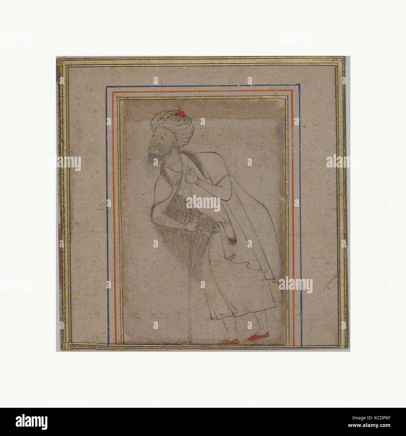 Dervish Leaning on a Staff, 16th century, Attributed to Iran, Ink ...