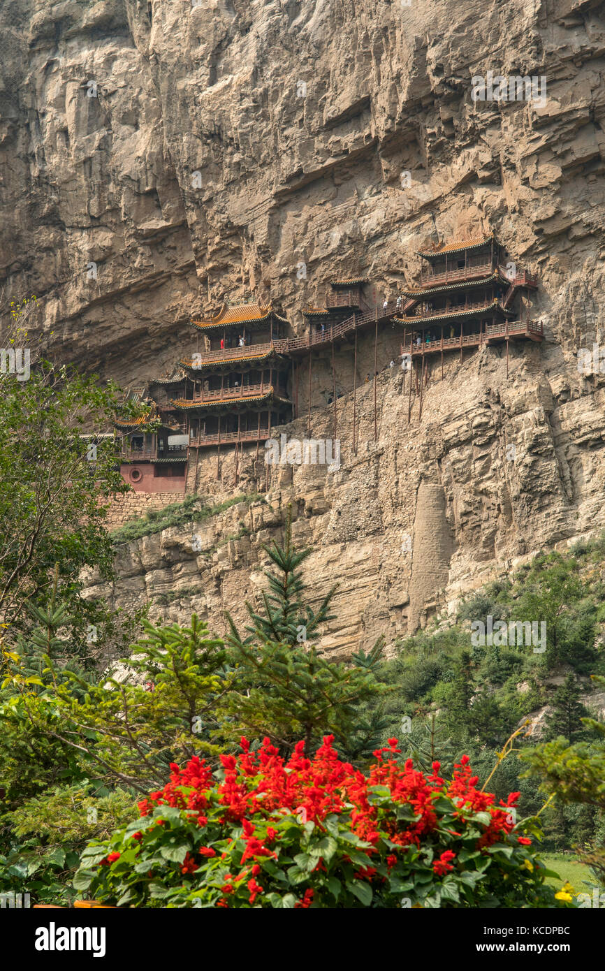 Hanging Temple, Jinxia Gorge, Mt Hengshan, Shanxi, China Stock Photo ...