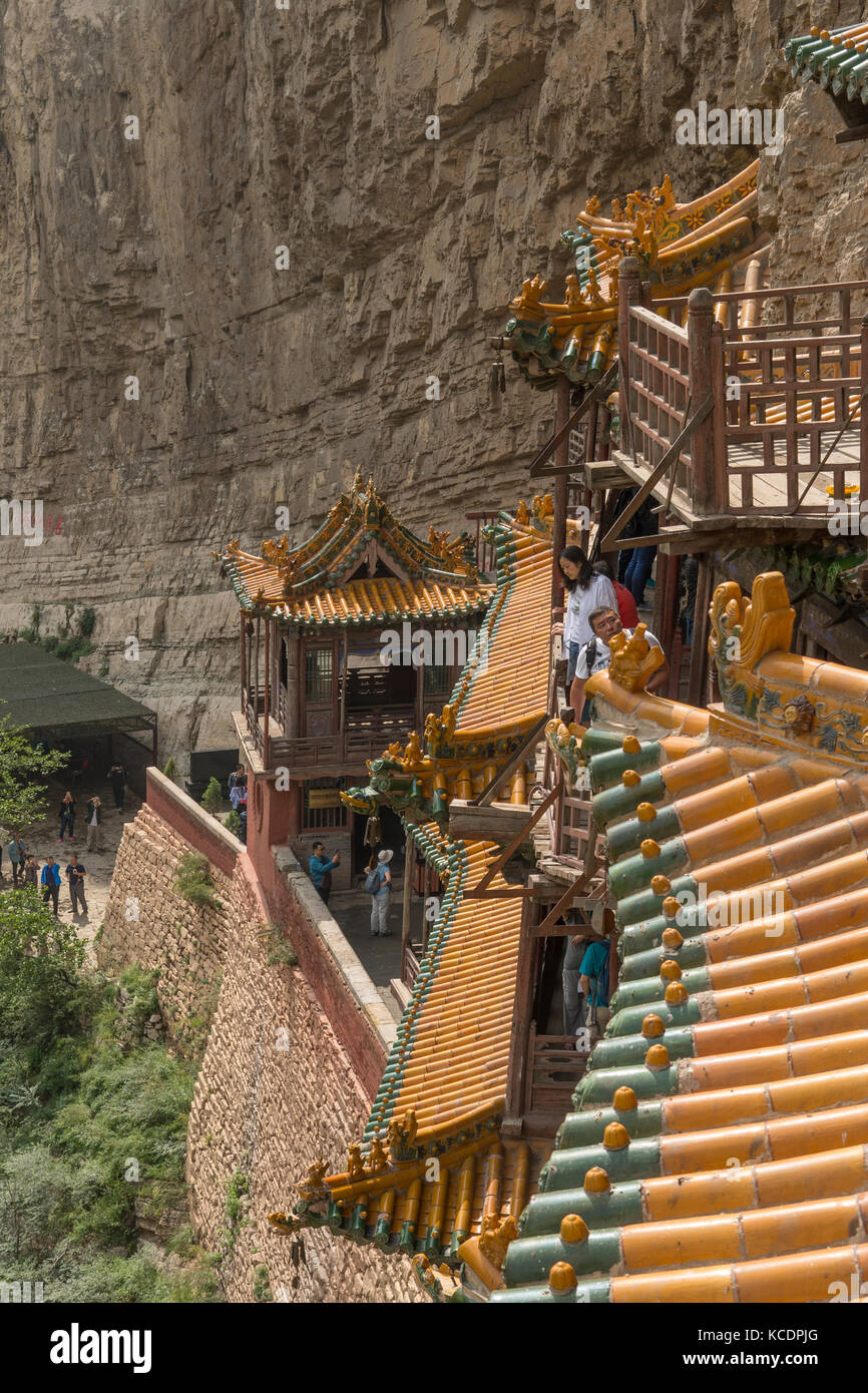 Hanging Temple, Jinxia Gorge, Mt Hengshan, Shanxi, China Stock Photo ...
