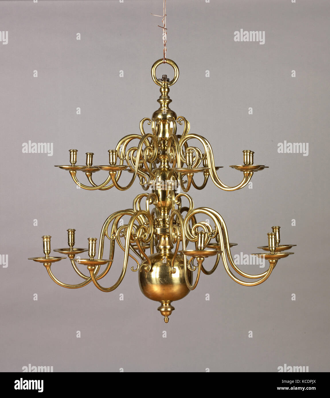 Chandelier, 18th century, Netherlandish, (Rotterdam?), Brass, H. 116.5 ...