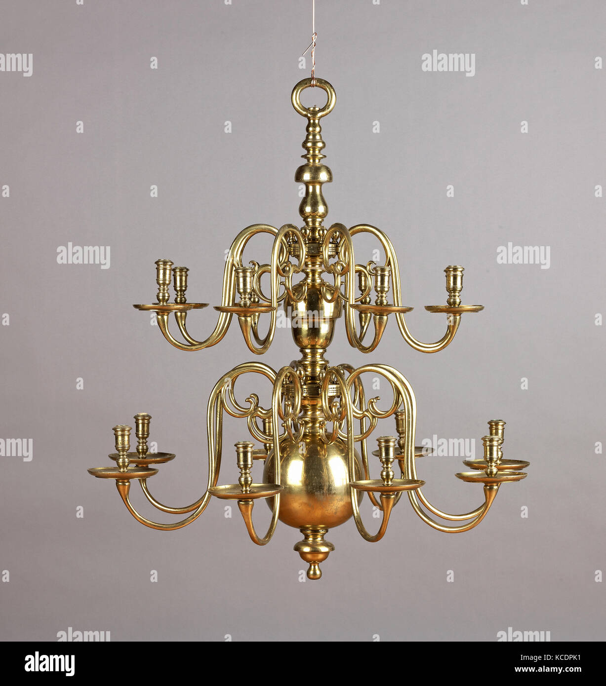 Chandelier, early 18th century, Netherlandish, Brass, H. 99 cm, L. of ...