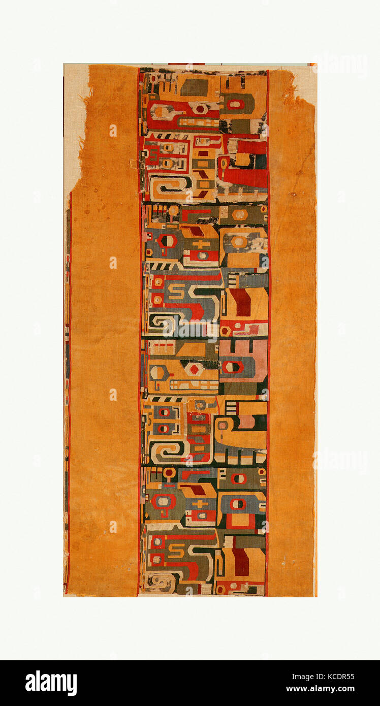 Tunic Section, 7th–9th century, Peru, Wari, Camelid hair, cotton, H. 19 ...