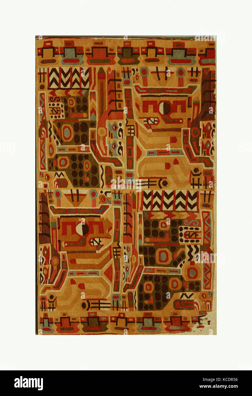 Tunic Fragment, 7th–9th century, Peru, Wari, Camelid hair, cotton, H ...
