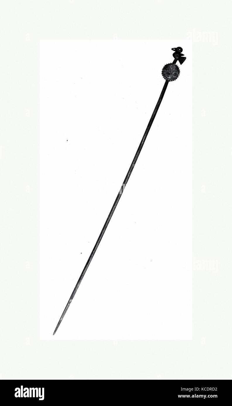 Ornamented Pin (tupu), 12th–15th century, Peru, Chimú, Silver, Length 9 ...