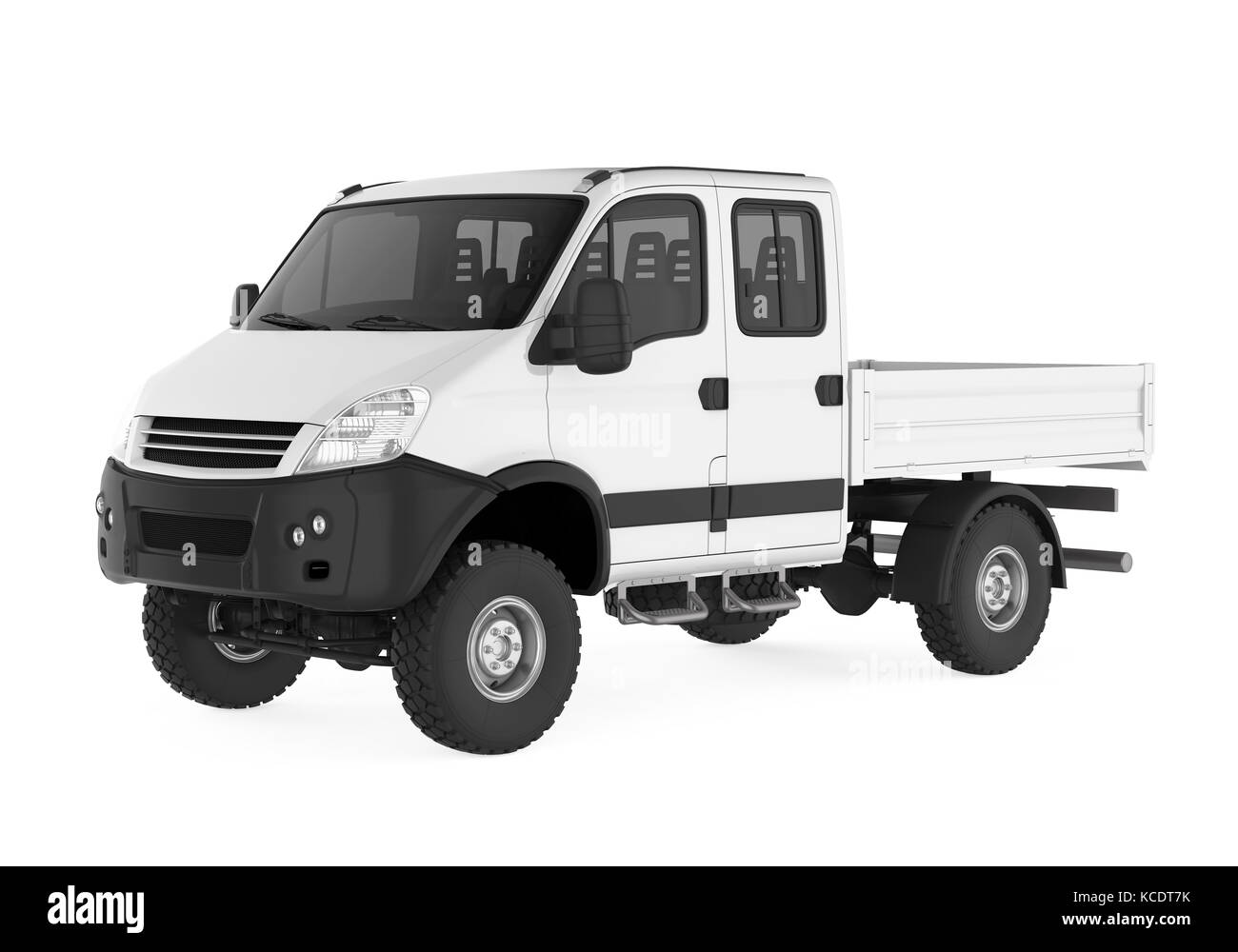 White Pickup Truck Isolated Stock Photo - Alamy