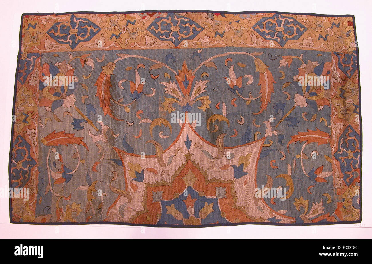 Fragment of a Cover, 18th century, Attributed to Iran, Linen and silk ...