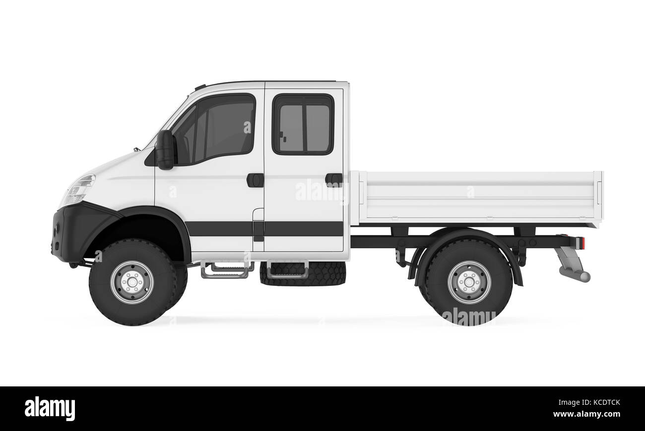 White Pickup Truck Isolated Stock Photo - Alamy