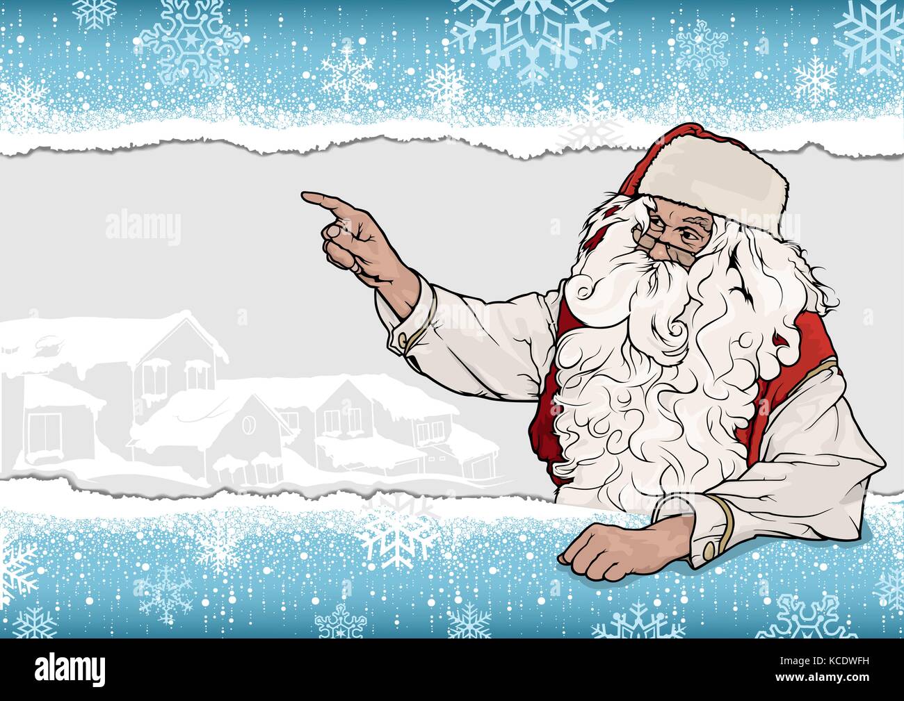 Snowflake Background with Santa Claus Stock Vector Image & Art - Alamy