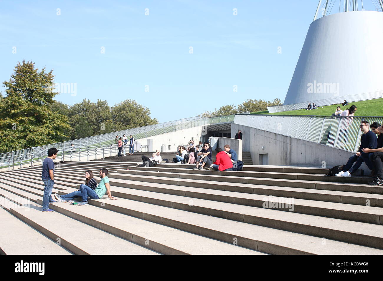 Tech students outside the Modern Technical University of Delft Library ... Tech students outside the Modern Technical University of Delft Library ...
