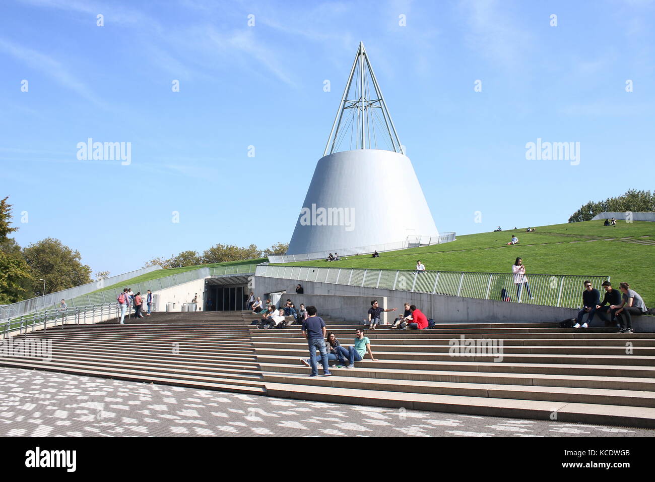 Tech students outside the Modern Technical University of Delft Library ... Tech students outside the Modern Technical University of Delft Library ...