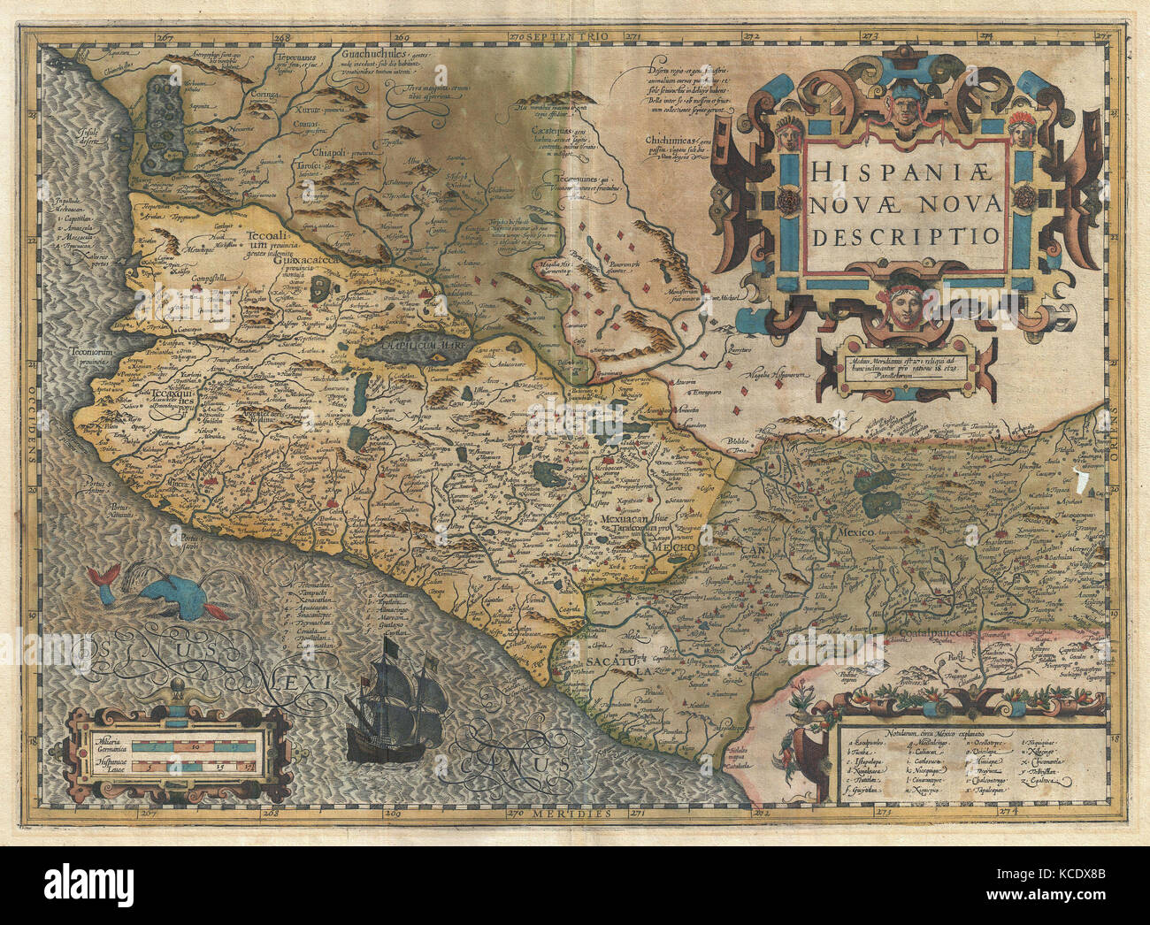 1606, Hondius and Mercator Map of Mexico Stock Photo - Alamy