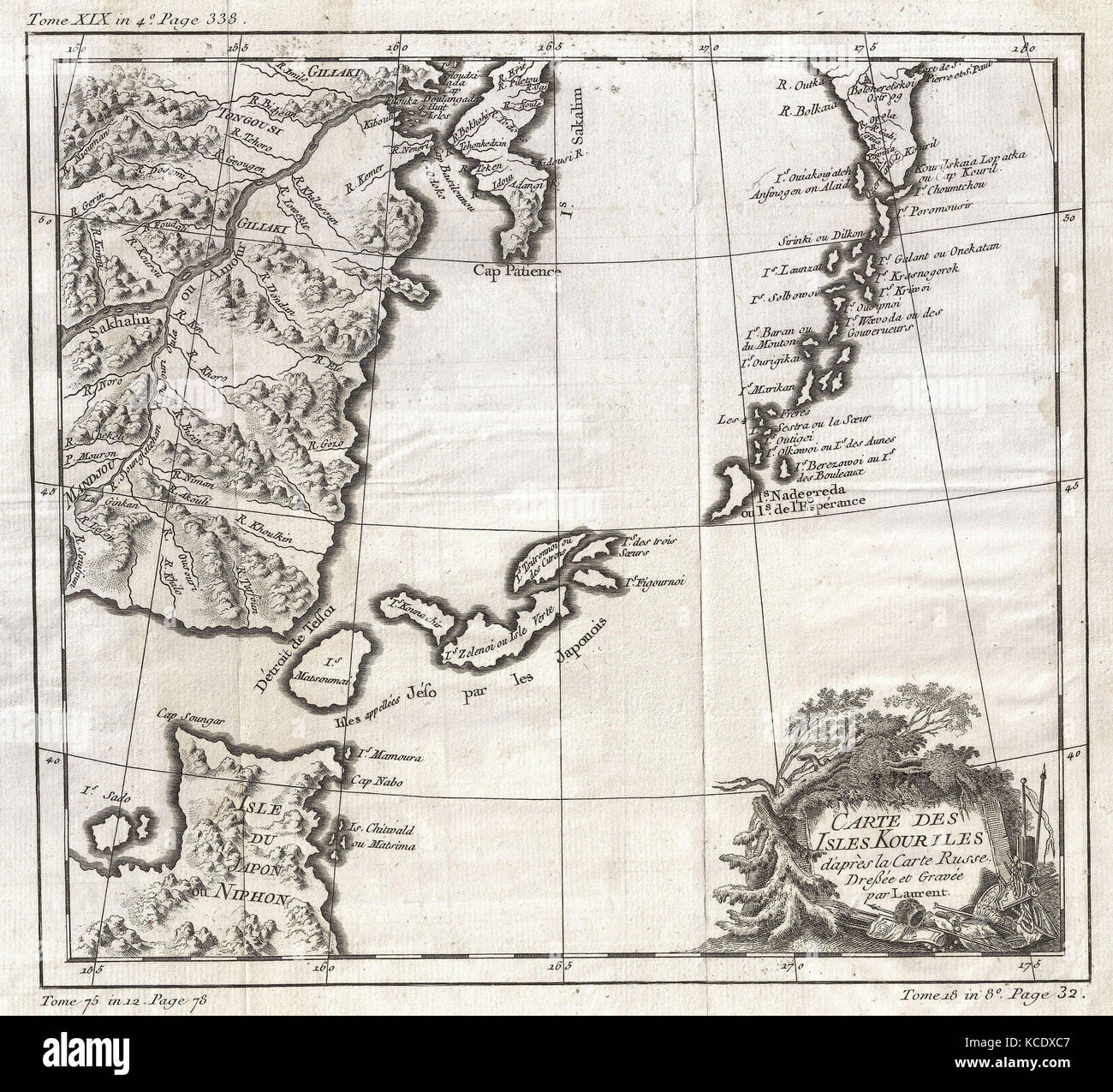 Bellin map of the kuril islands hi-res stock photography and images - Alamy