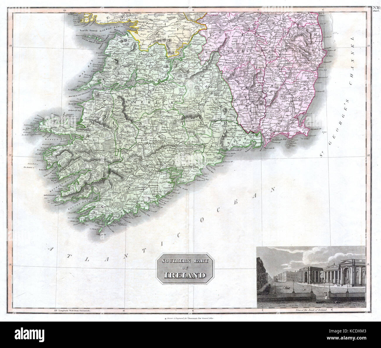 1814, Thomson Map of Southern Ireland, John Thomson, 1777 - 1840, was a ...