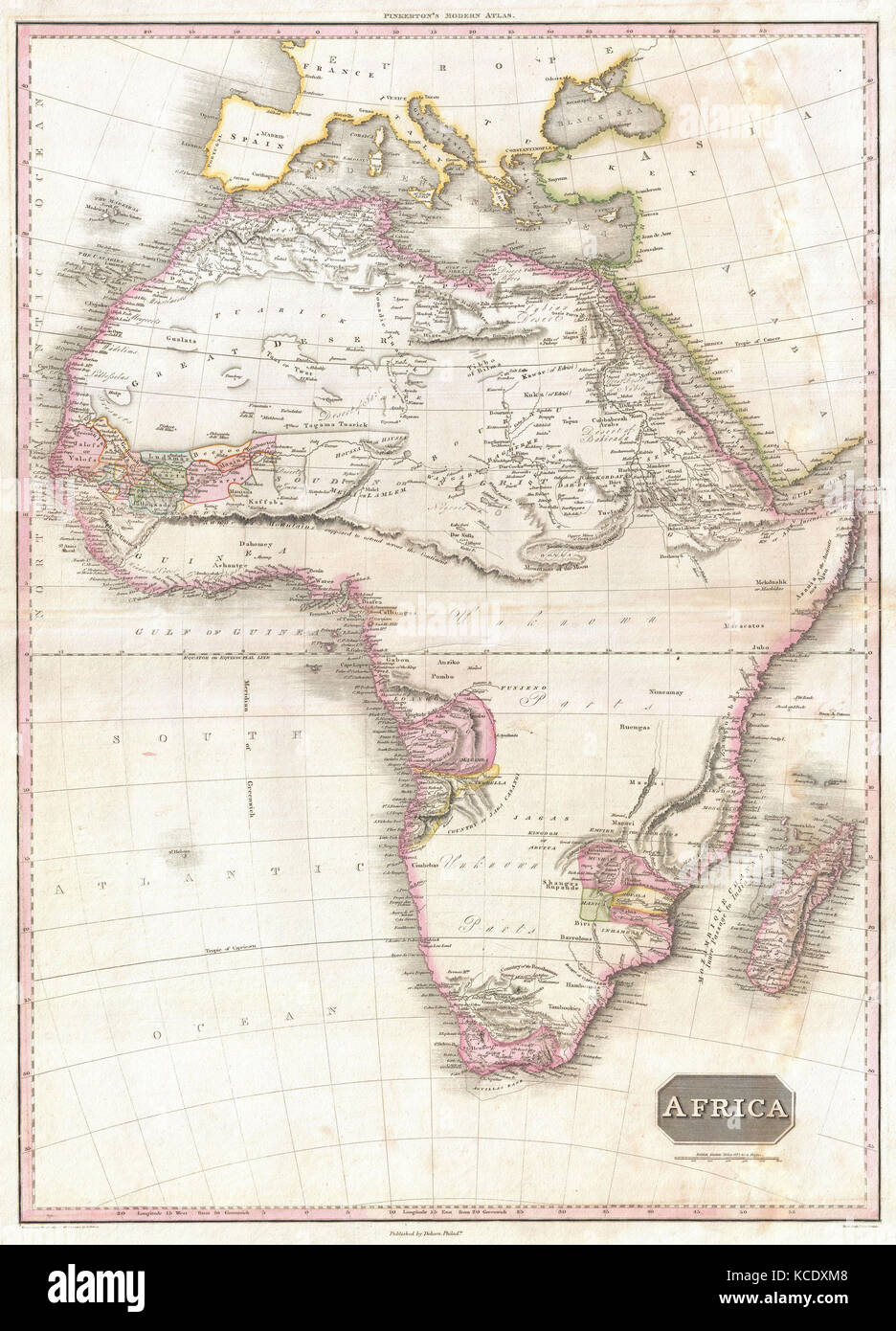 1818, Pinkerton Map of Africa, John Pinkerton, 1758 – 1826, Scottish ...