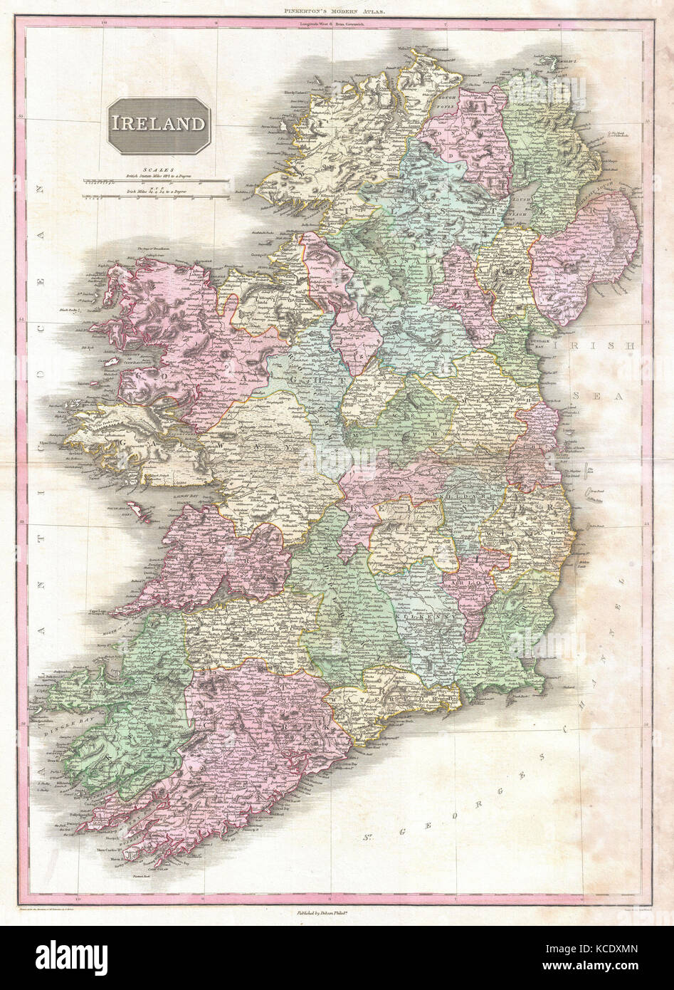 1818, Pinkerton Map of Ireland, John Pinkerton, 1758 – 1826, Scottish ...